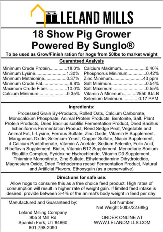 18-G Show Pig Grower with SUNGLO - Leland Mills